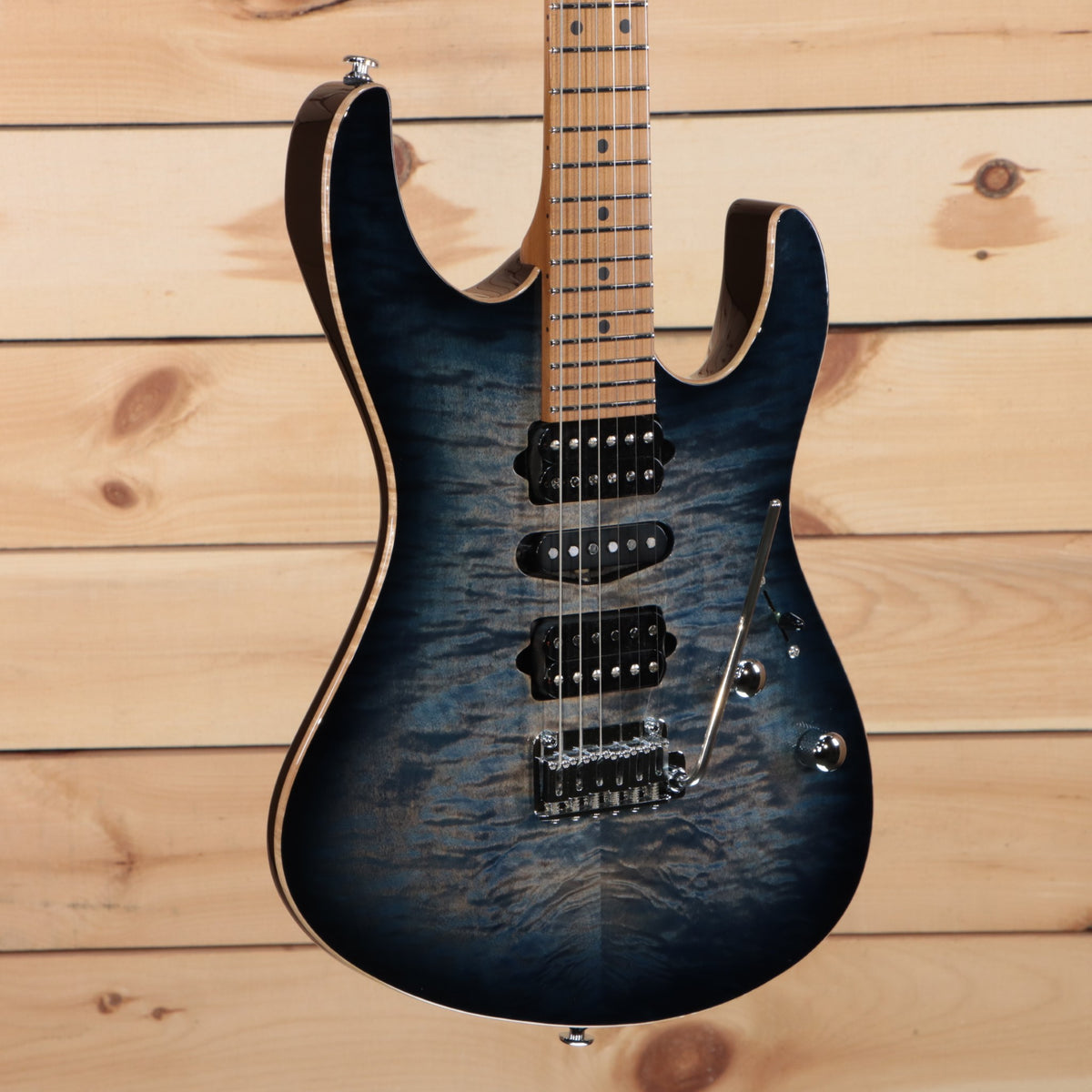 Suhr Modern Plus - Faded Trans Whale Blue Burst – Righteous Guitars