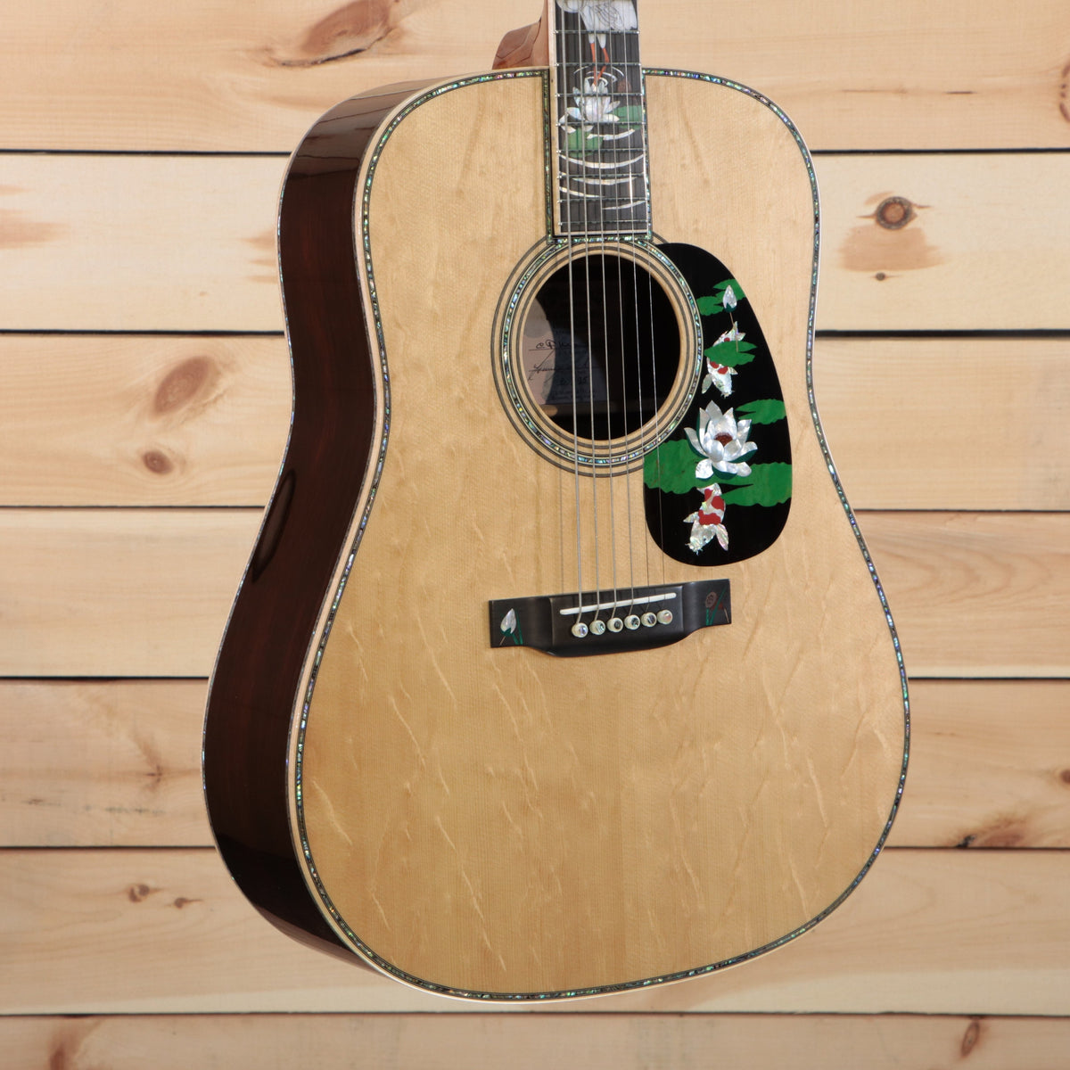 Martin D-45 Harvey Leach Lotus Flower - Natural – Righteous Guitars